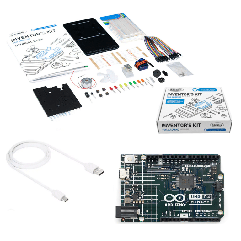 Inventor’s Kit Kitronik con Arduino UNO R4 Mínima y Cable Tipo C – MCI Electronics