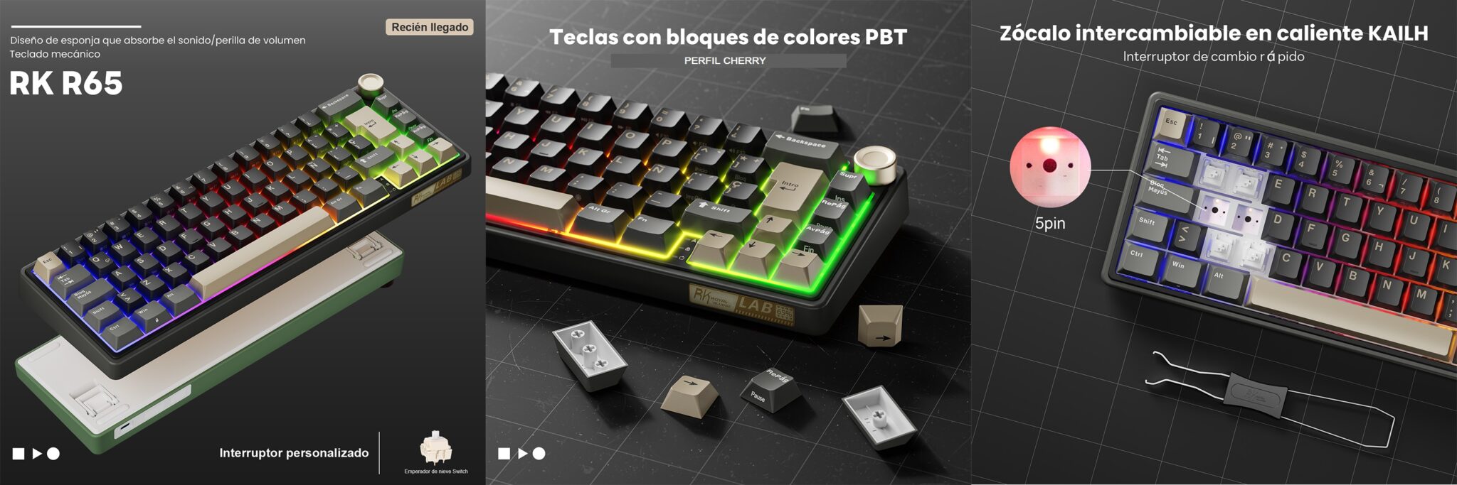 Teclado Mecánico RK R65 Phantom 65% Español – Royal Kludge – MCI ...